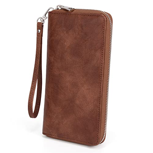 Uromee Wallet Women Vegan Leather Large Ladies Wristlet Purse Card Holder Organizer Clutch Zipper Pocket