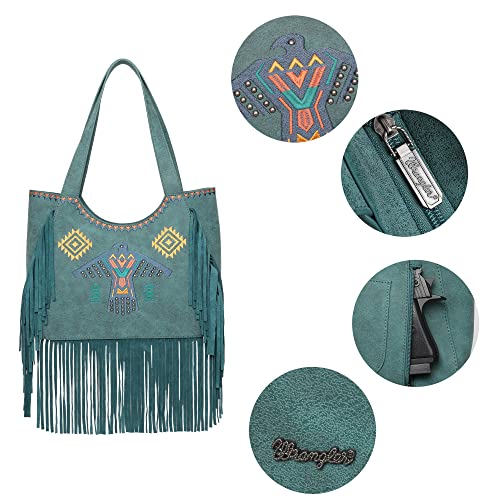 Montana West Western Vintage Aztec Collection Cowgirl Handbag Embroidered Fringe Thunderbird Purse and Crossbody, WG36-G8005TQ