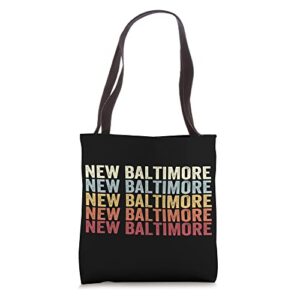 new baltimore michigan new baltimore mi retro vintage text tote bag