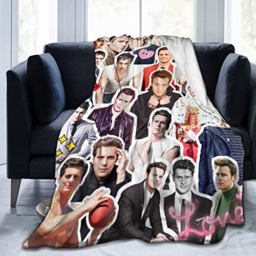 Blanket Jonathan Groff  Soft and Comfortable Warm Fleece Blanket for Sofa, Office Bed car Camp Couch Cozy Plush Throw Blankets Beach Blankets