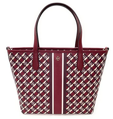 Tory Burch Women's Geo Logo Mini Top Zip Tote (Crimson Red)