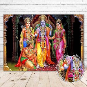 smiler lord rama backdrop 5×7 vinyl lord ram poster wall decor rama navami background for home room decor diwali decorations