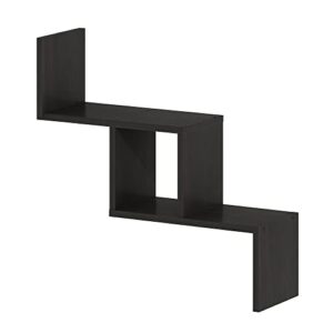 furinno rossi wall mount floating ladder shelf, espresso