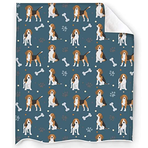 Cute Beagle Throw Blanket Soft Fuzzy Plush Blanket Lightweight Flannel Blankets for Couch Bed Living Room Adults Kids Teens Gifts All Seasons 50"X40"