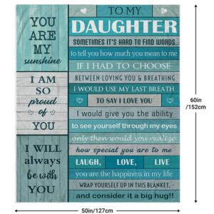 Daughter Gift from Mom Dad,Gifts for Daughter from Mothers Father,Birthday Gifts for Daughter,Daughter Birthday Gifts Ideas for Graduation Wedding Christmas Birthday,to My Daughter Blanket 60”x50”