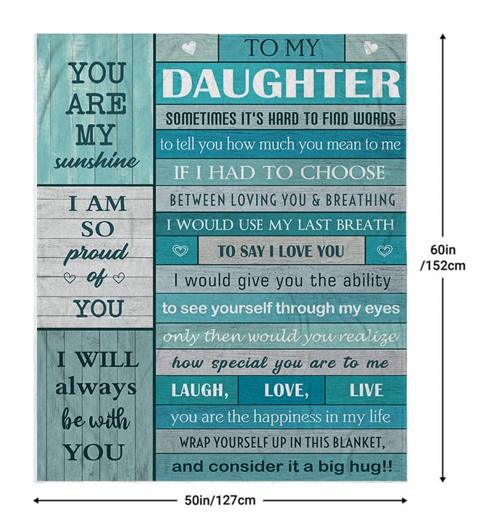 Daughter Gift from Mom Dad,Gifts for Daughter from Mothers Father,Birthday Gifts for Daughter,Daughter Birthday Gifts Ideas for Graduation Wedding Christmas Birthday,to My Daughter Blanket 60”x50”