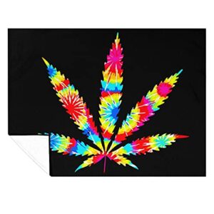 Weed Colorful Art Flannel Fleece Throw Blanket Soft Warm Lightweight Fuzzy Plush Blankets for Bed Couch Sofa 70"x80"