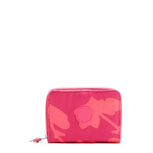 kipling women’s money love, rfid anti-hacker technology, zip closure wallet, coral print