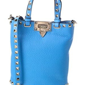 Valentino Rockstud Grainy Leather Crossbody, Blue