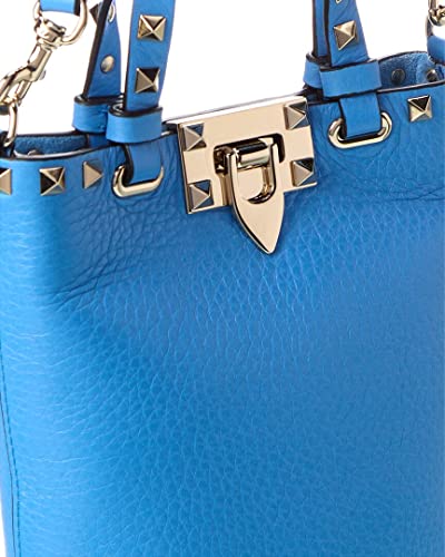 Valentino Rockstud Grainy Leather Crossbody, Blue