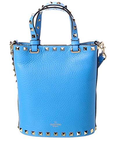 Valentino Rockstud Grainy Leather Crossbody, Blue