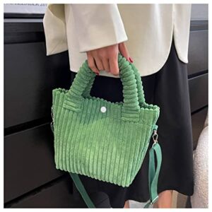 Women's Corduroy Shoulder Bag Small Crossbody Bag Casual Tote Bag Messenger Purse Handbag