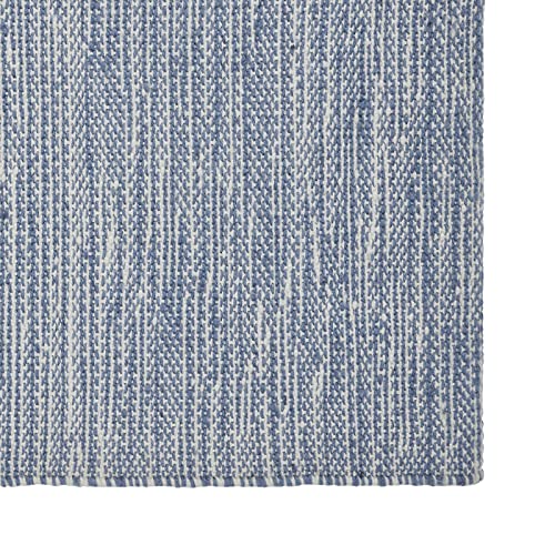 VCNY Home | Heathered Collection | Blue Flatweave Indoor/Outdoor Layering Rug, 24" x 36"