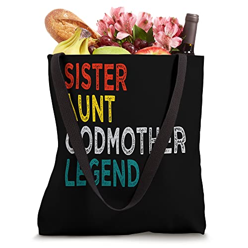 Sister Aunt Godmother Legend Funny Quote Vintage Cool Design Tote Bag