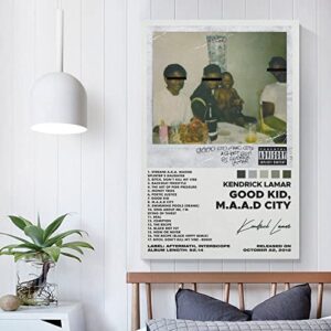 OFITIN Kendrick Poster Lamar - Good Kid Maad City Poster Album Cover Poster for Room Aesthetic Poster Decorative Painting Canvas Wall Art Living Room Posters Bedroom Painting 12x18inch(30x45cm)