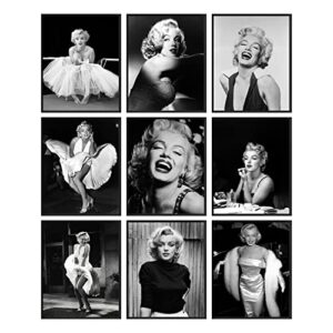 97 decor monroe marilyn wall art decor – black and white monroe poster, marilyn pictures bathroom set, vintage monroe artwork celebrity portrait photos for bedroom decorations (8×10 unframed)