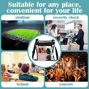 12 Pcs Clear Stadium Bag Approved Purse Bulk for Women See Through Clear Crossbody Bags for Stadium Transparent Security Messenger Handbag for Work Travel Workout Concert Sports Events Festivals