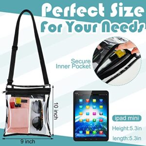 12 Pcs Clear Stadium Bag Approved Purse Bulk for Women See Through Clear Crossbody Bags for Stadium Transparent Security Messenger Handbag for Work Travel Workout Concert Sports Events Festivals