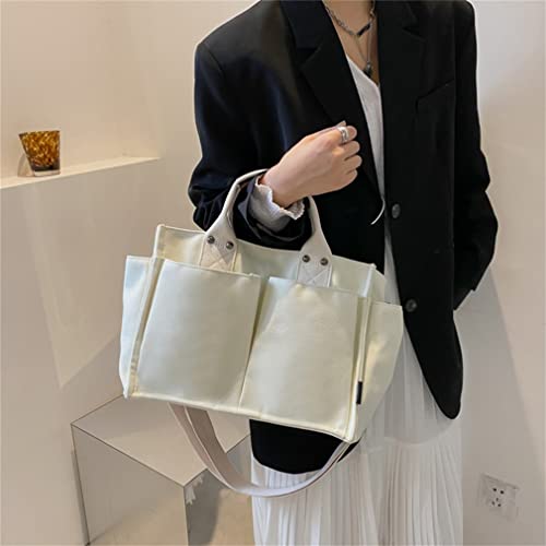 Tote Bag Women Hobo Handbag Canvas Shoulder Bag Satchel Retro Crossbody Bag Purse Multiple Pocket Large Capacity