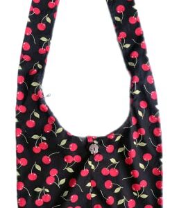 SAE99 Cotton Cross body Shoulder Sling Handmade Bag (Black Cherry)