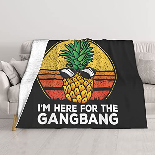 Upside Down Pineapple Throw Blanket Ultra Soft 50x40 Inches Lightweight Blanket for Bed Couch Living Room All Seasons Microfleece Blanket