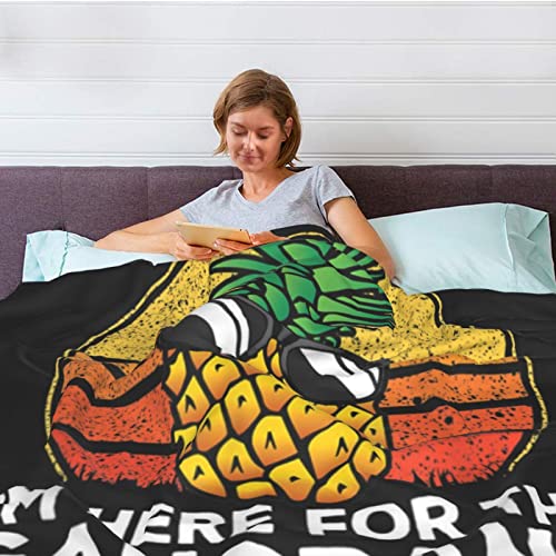 Upside Down Pineapple Throw Blanket Ultra Soft 50x40 Inches Lightweight Blanket for Bed Couch Living Room All Seasons Microfleece Blanket