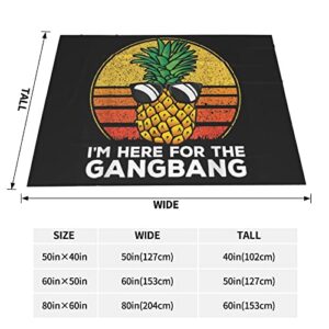 Upside Down Pineapple Throw Blanket Ultra Soft 50x40 Inches Lightweight Blanket for Bed Couch Living Room All Seasons Microfleece Blanket