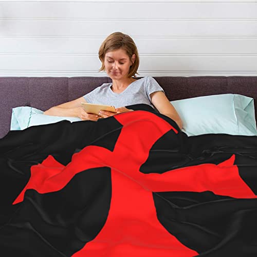 NUTTAG Cross Knights Templar Throw Blanket Warm 60x50 Inches Fleece Throw Blankets for Bed Couch Living Room All Seasons Wool Blanket