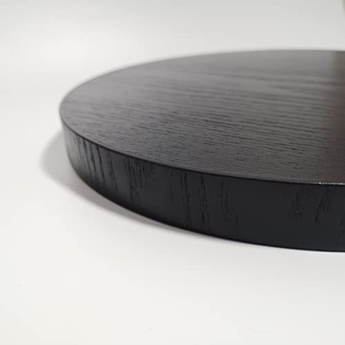 Round Black Serving Tray Decorative Platter Wood Display Tray Nice Living Room Holder Kitchen Table Coaster Counter Simple Attractive Tray 30cm