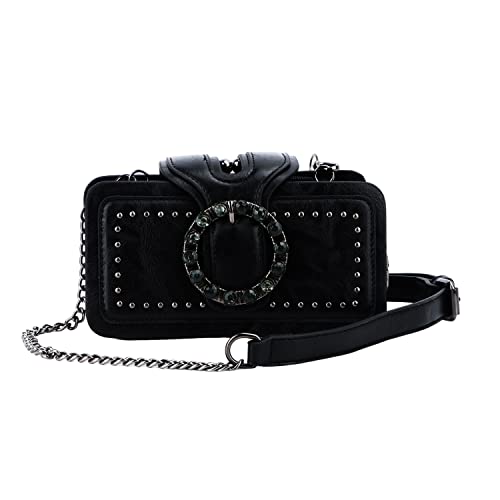 Emprier Square Small Satchel Clutch Purse for Women Cell Phone crossbody Bag Rivet Evening Handbag