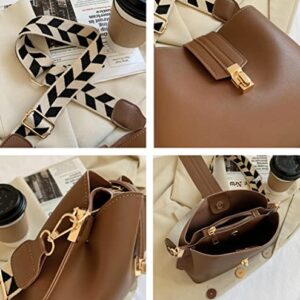 Women Shoulder Bags PU Leather Cute Hobo Tote Handbag Cossbody Purse with Buckle Closure