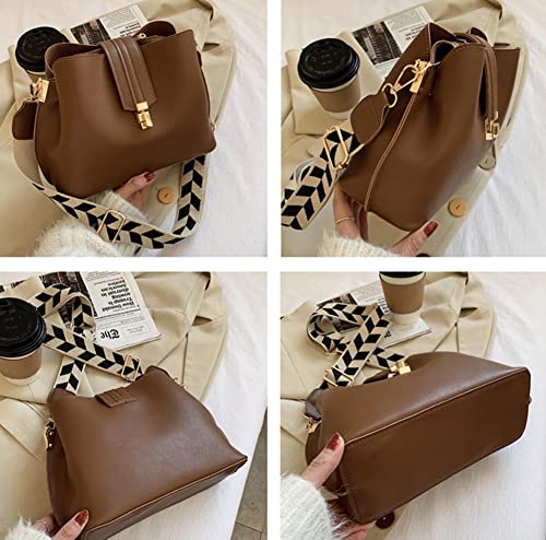 Women Shoulder Bags PU Leather Cute Hobo Tote Handbag Cossbody Purse with Buckle Closure