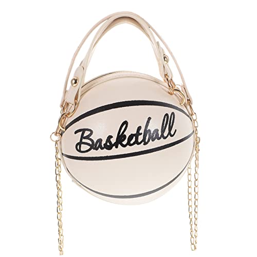 TENDYCOCO 1pc Basketball Bag Sling Bag for Women Crossbody Purse Wallet Purses for Women Crossbody Zip Around Wallets for Women Evening Bag Round Clutch Purse Pu Hobo Bag Basketball Handbag