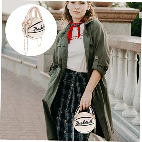 TENDYCOCO 1pc Basketball Bag Sling Bag for Women Crossbody Purse Wallet Purses for Women Crossbody Zip Around Wallets for Women Evening Bag Round Clutch Purse Pu Hobo Bag Basketball Handbag