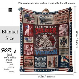 QUWOGY Vietnam Veteran Gifts Blanket 60"x50", Veteran Gifts for Men, Navy/Air/Army Veteran Gifts Blankets, Unique Gifts for Veterans, Veterans Day Gifts/Decorations Bulk, Hard Head Veterans