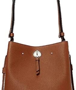 Kate Spade New York Large Marti Leather Bucket Bag Shoulder Bag Crossbody (Gingerbread)