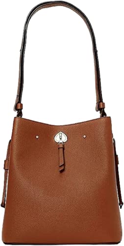 Kate Spade New York Large Marti Leather Bucket Bag Shoulder Bag Crossbody (Gingerbread)