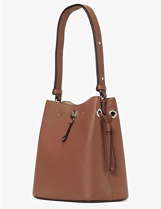 Kate Spade New York Large Marti Leather Bucket Bag Shoulder Bag Crossbody (Gingerbread)