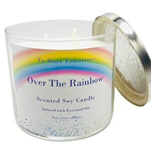 To More Tomorrows, Soy Candle, Over The Rainbow Scent, 14 Ounce Jar Candle, Candle,Three Wick Candle, 45 Hour Burn Time, Highly Scented, Made in The USA, Gift, Home Decor