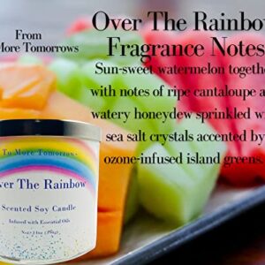 To More Tomorrows, Soy Candle, Over The Rainbow Scent, 14 Ounce Jar Candle, Candle,Three Wick Candle, 45 Hour Burn Time, Highly Scented, Made in The USA, Gift, Home Decor