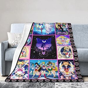 anime throw blanket super soft flannel blankets lightweight all season bed throws blanket sofa, room gifts. (a, 50″x40″)