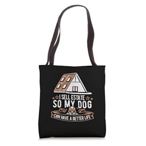 house broker dog – real estate agent tote bag