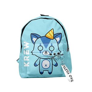 marllegebee itsfunneh krew district backpack funny schoolbag travel bag harajuku daypacks unisex rucksack zipper bags (wp11762)