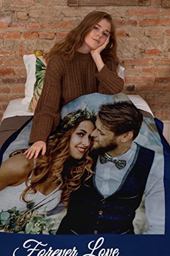 MeMoShe Custom Blankets with Photos Personalized Couples Gifts Customized Picture Blanket I Love You Gifts Birthday Gift for Wife Husband Girlfriend Boyfriend