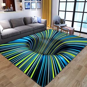 blue green 3d optical illusion area rugs geometric swirl pattern carpets for bathroom office decor rugs indoor floor mats 35 * 24 inches