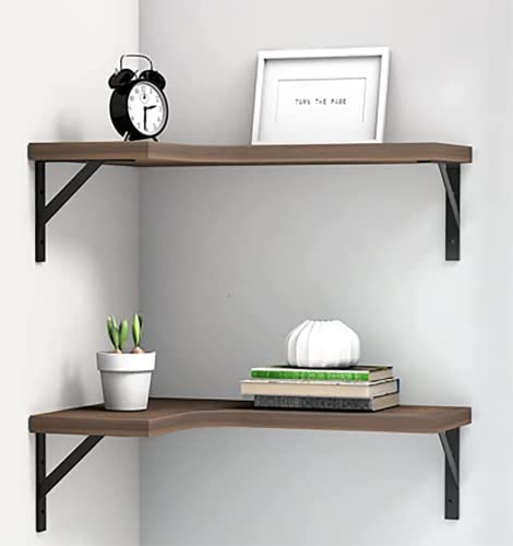 Wood Floating Corner Shelves, Wall Shelves for Bedroom, Wall Mounted Shelf