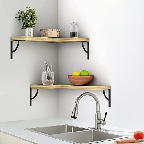 Wood Floating Corner Shelves, Wall Shelves for Bedroom, Wall Mounted Shelf