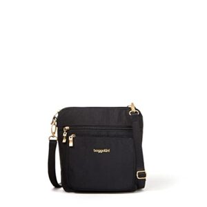 baggallini modern pocket crossbody black/gold hardware one size