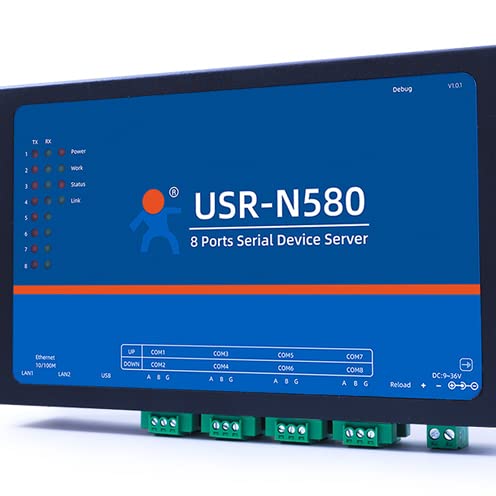 Lubeby Smart USR-N580 8 Channels MQTT Modbus Gateway RS485 Serial to TCP/IP Ethernet Device Server Converter