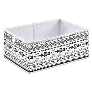 Kigai Cube Storage Bin Tribal Aztec Navajo Black Foldable Storage Basket Toy Storage Box for Home Organizing Shelf Closet Bins, 11 x 11 x 11-Inch